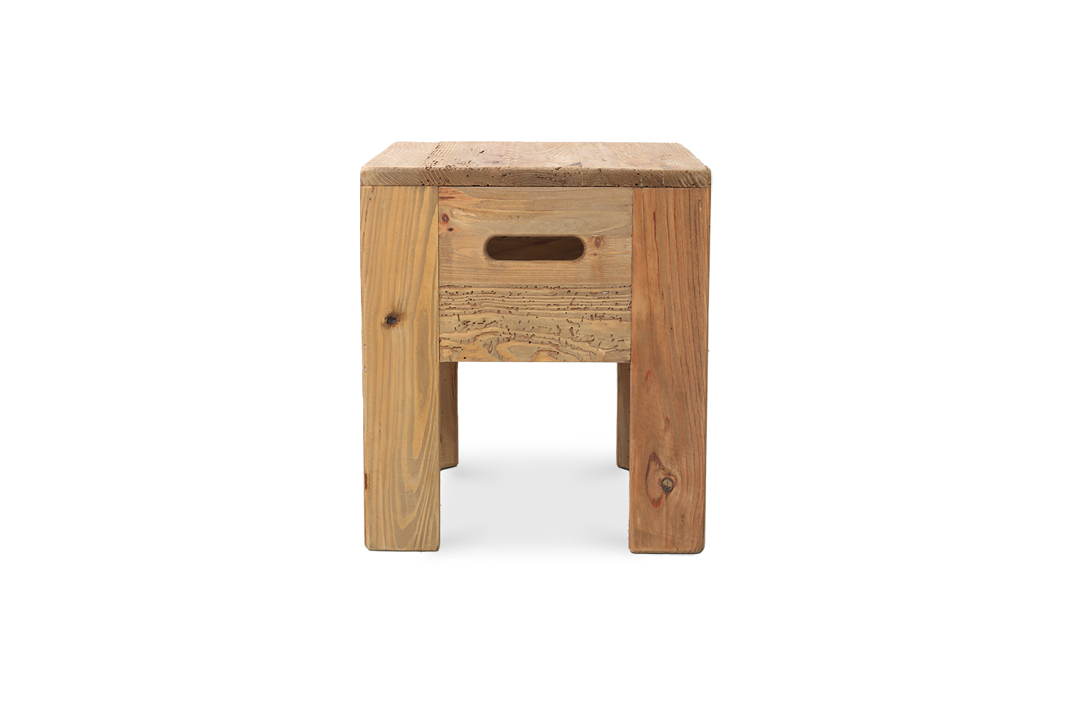 RUSSELL 100% Reclaimed Pine Wood Stool (40cm Tall)