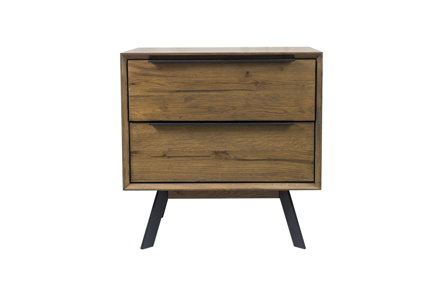CLEVEDON 2-Drawer Solid Oak Bedside Table