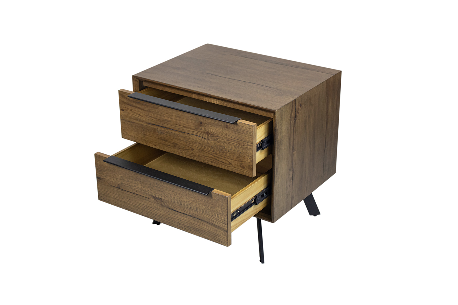 CLEVEDON 2-Drawer Solid Oak Bedside Table