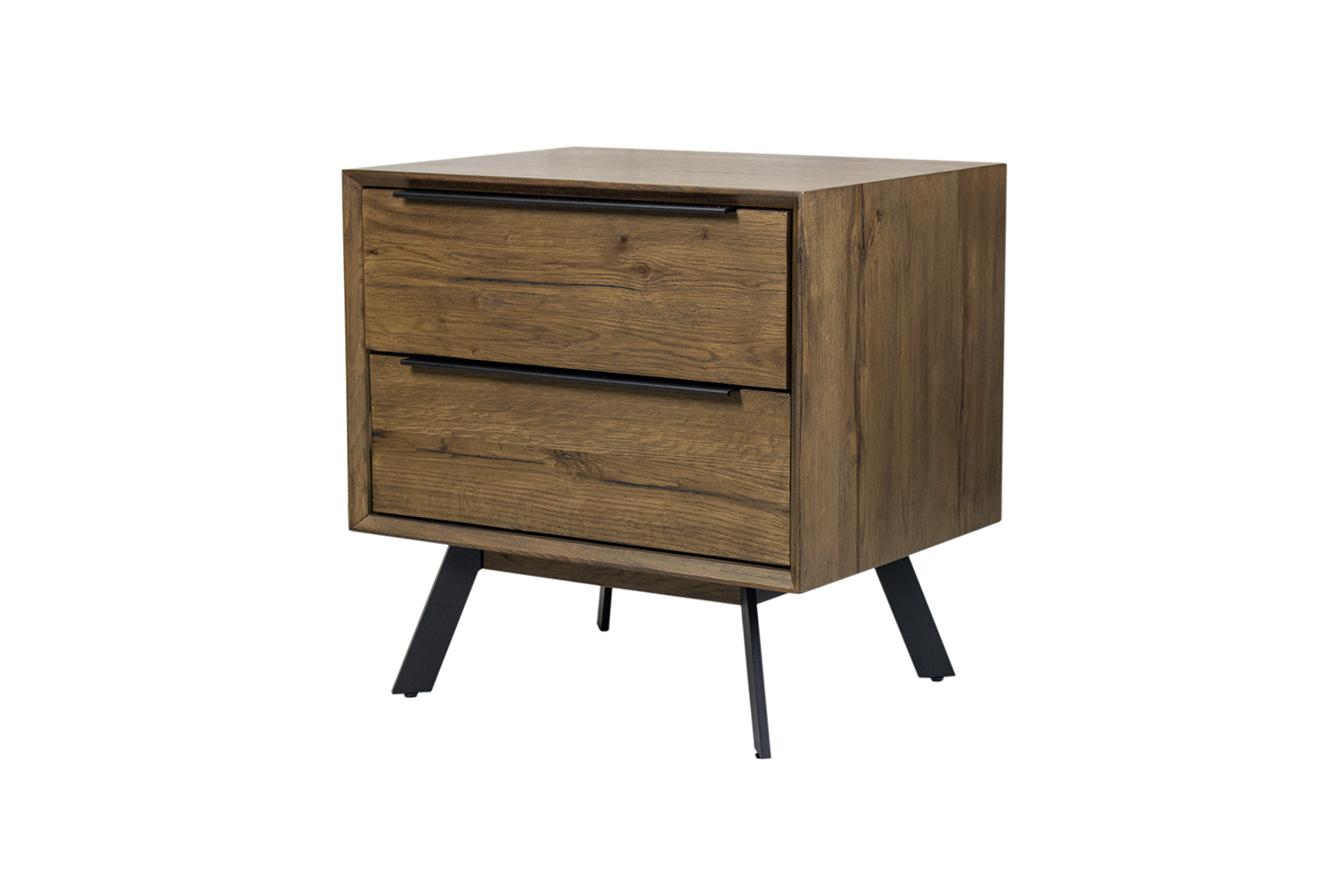 CLEVEDON 2-Drawer Solid Oak Bedside Table