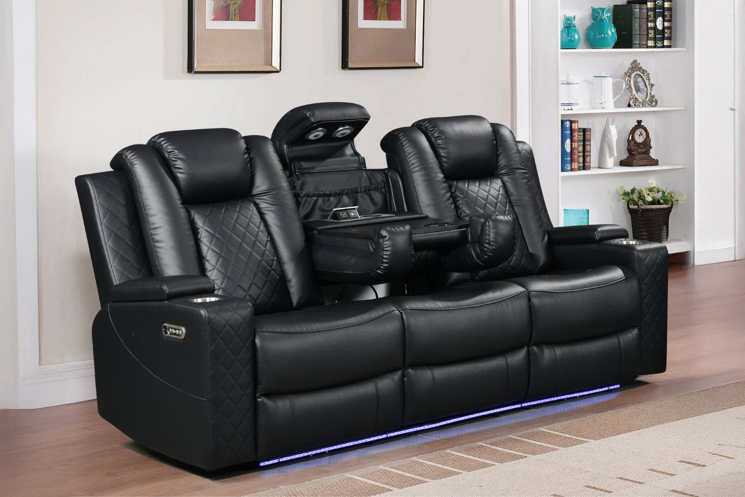 MONROSE Air Leather Dual Motor Reclining Sofa Range with Bluetooth ...