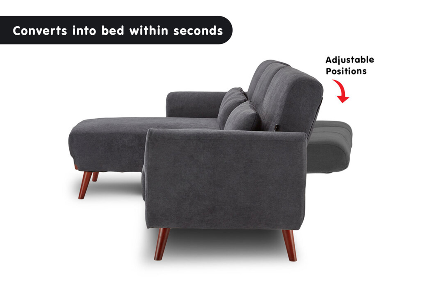 TARA Fabric Reversible Sectional Sofa Bed