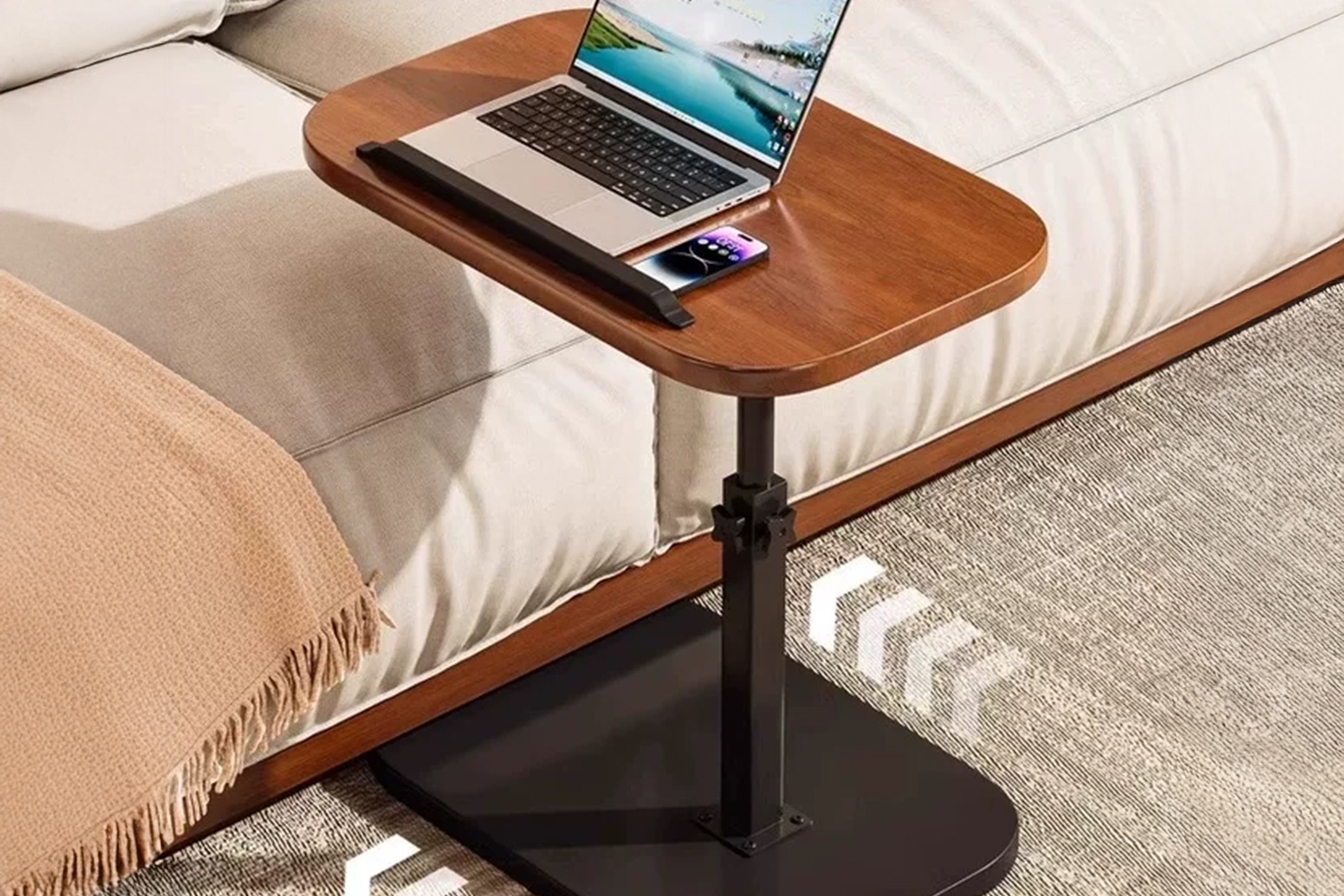 PLAINO 360° Rotating Top Height Adjustable Side Table