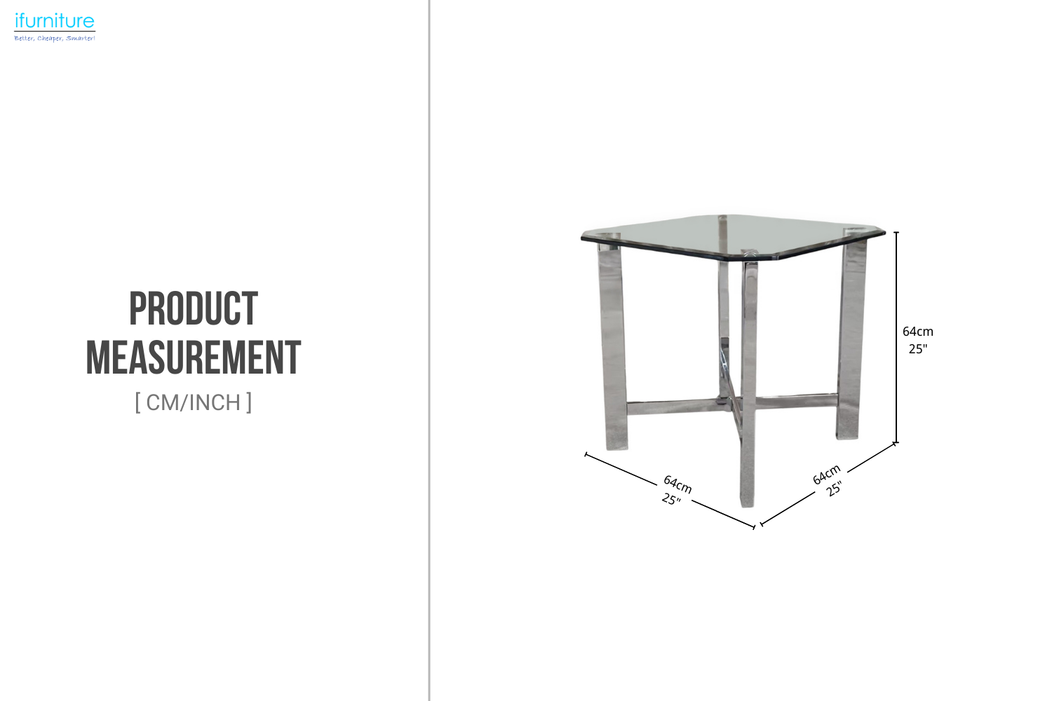 GLINT Tempered Glass Top Side Table