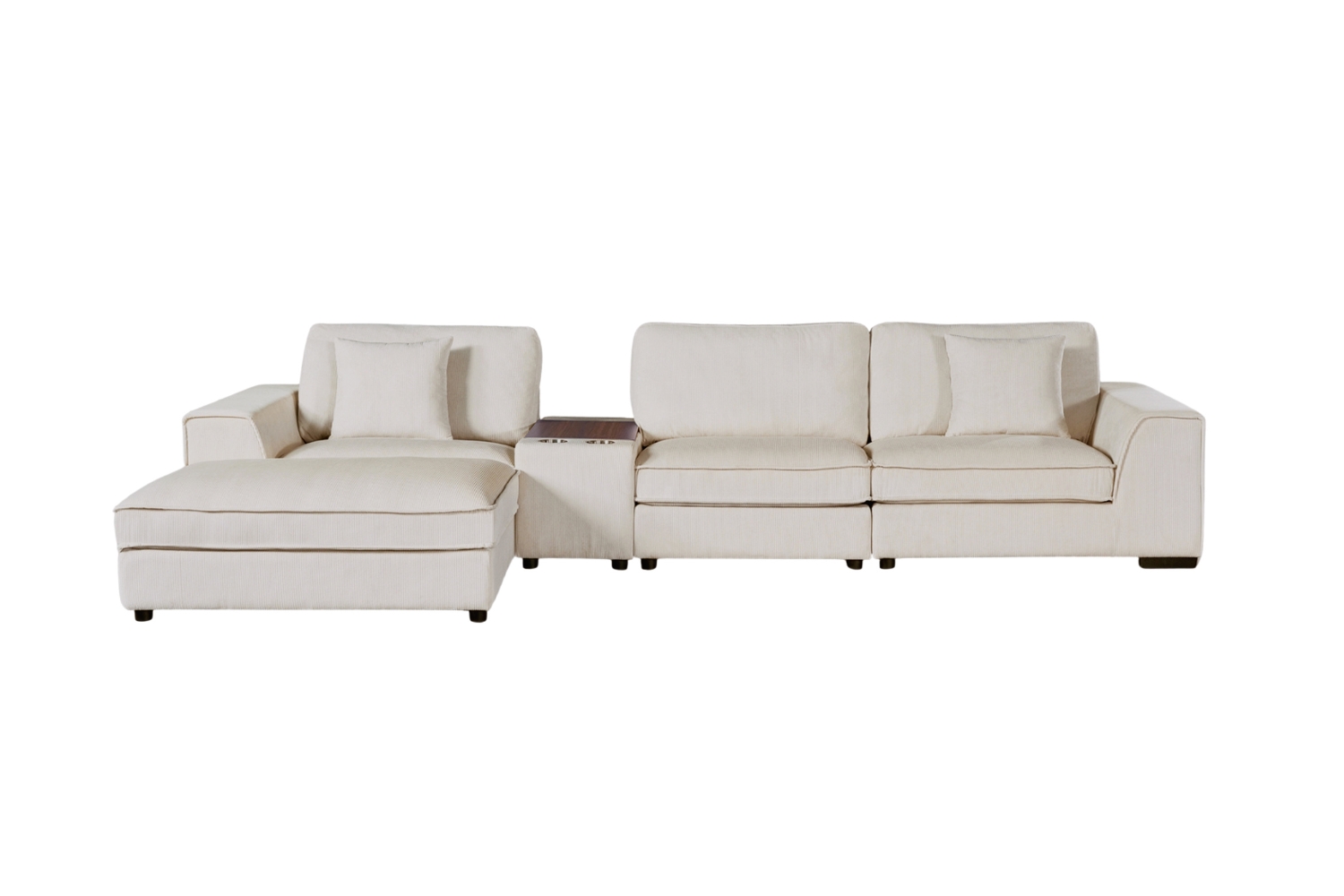 Miranda Modular Sofa with Ottoman & Console Power & USB Ports - Water ...