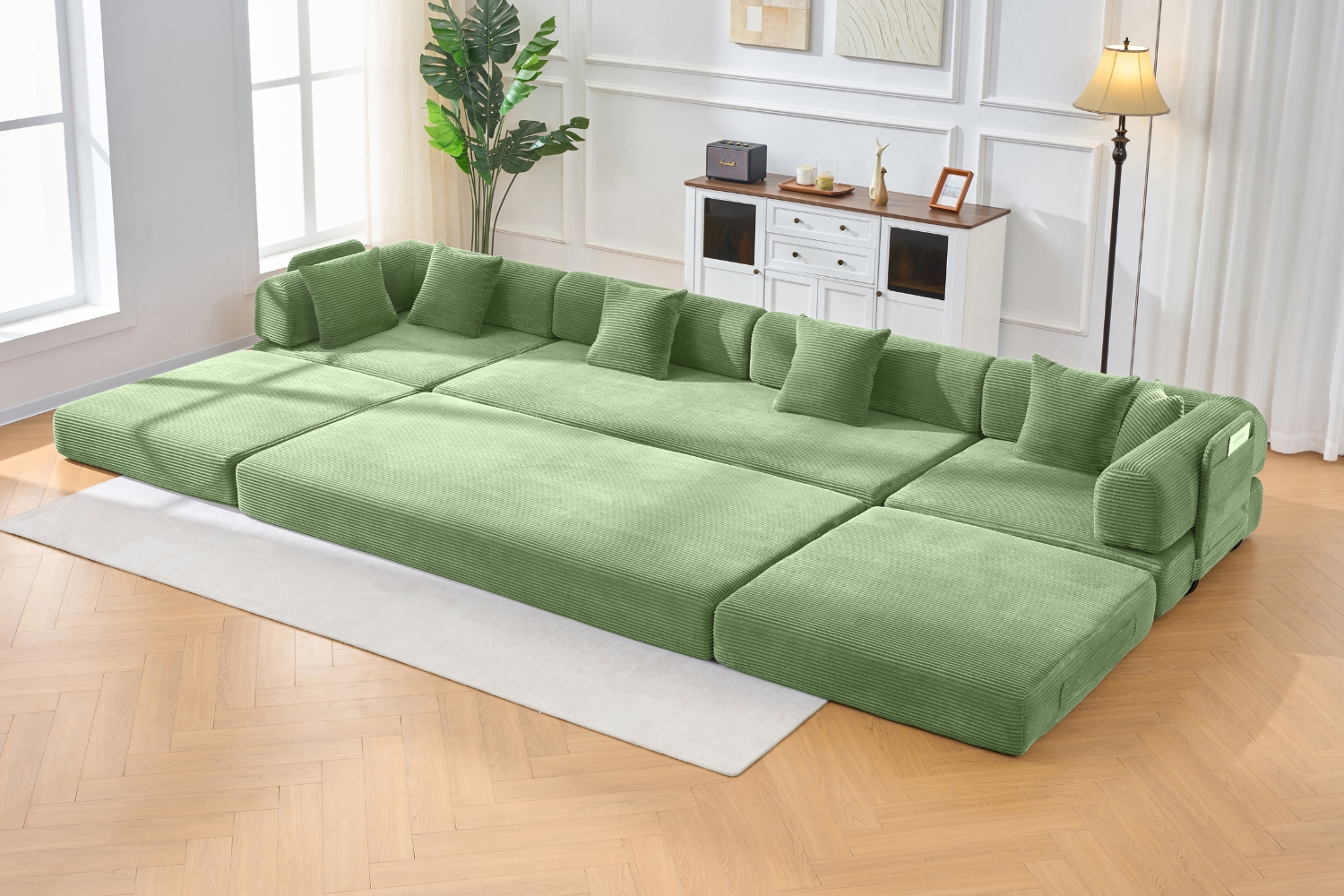SINDARA Modular Compressed Sofa/Folding Sofa Bed Range (Green ...
