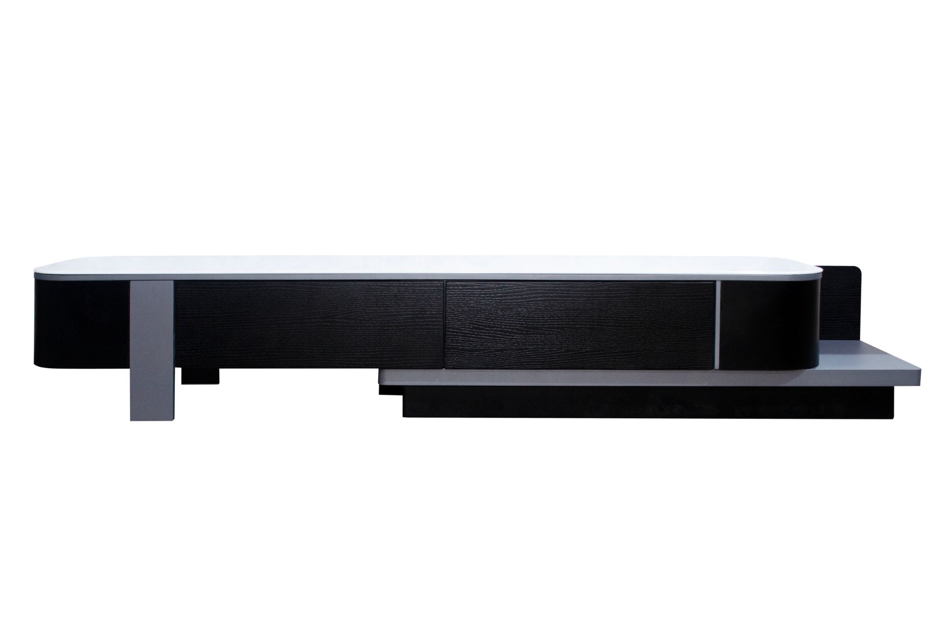 AURELIO 180-280 Extension Engineered Stone Top TV Unit with 2-Drawer