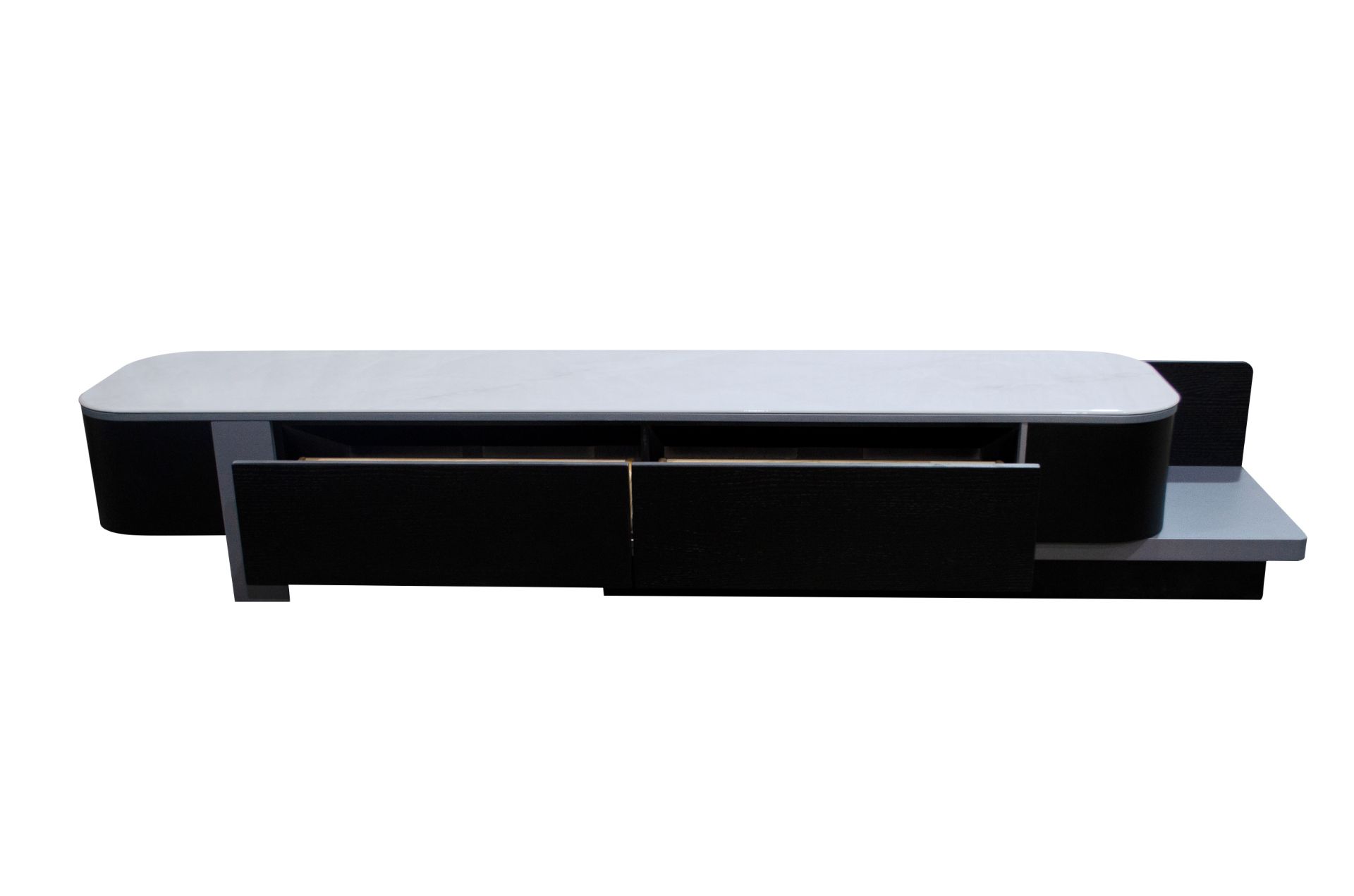 AURELIO 180-280 Extension Engineered Stone Top TV Unit with 2-Drawer