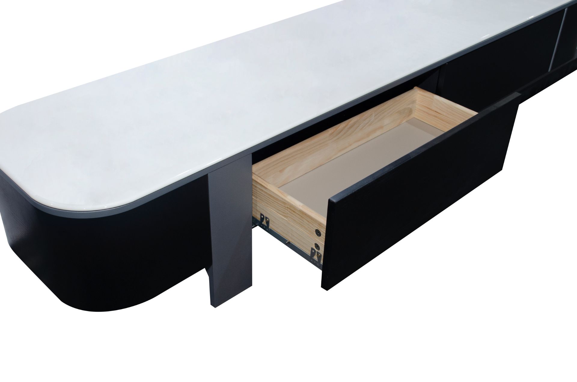 AURELIO 180-280 Extension Engineered Stone Top TV Unit with 2-Drawer