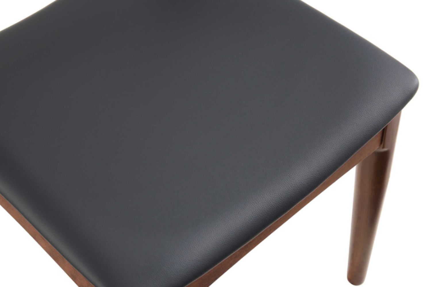 HORN Solid Wood Dining Chair with Black Cushion (Walnut)
