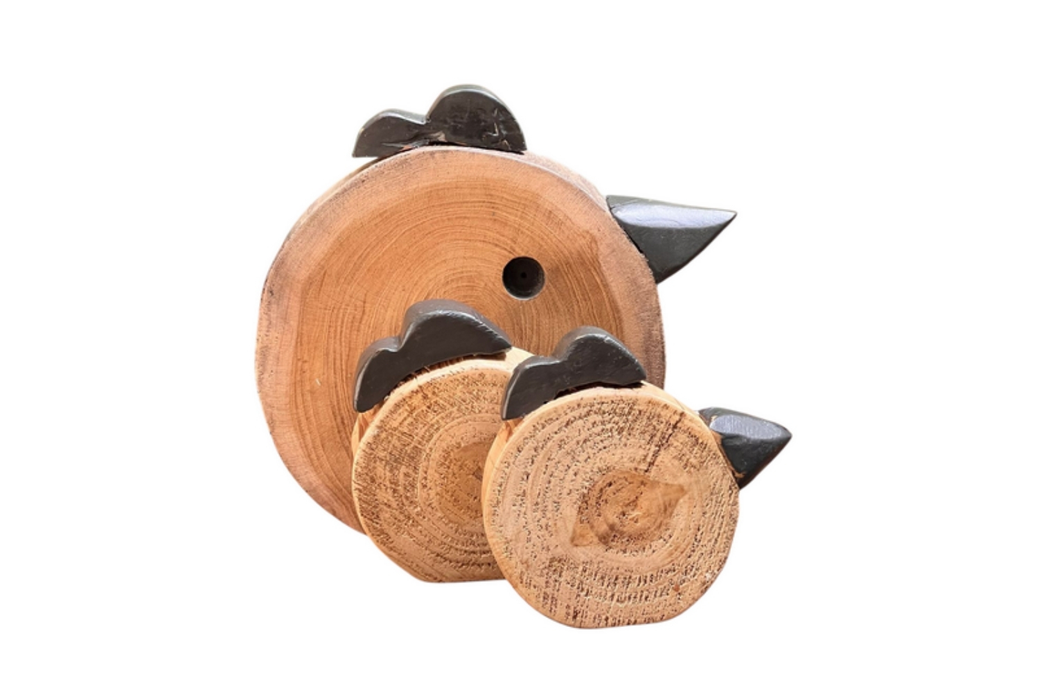 650-050 Teak Wood Decorative Sculptures - Set of 3