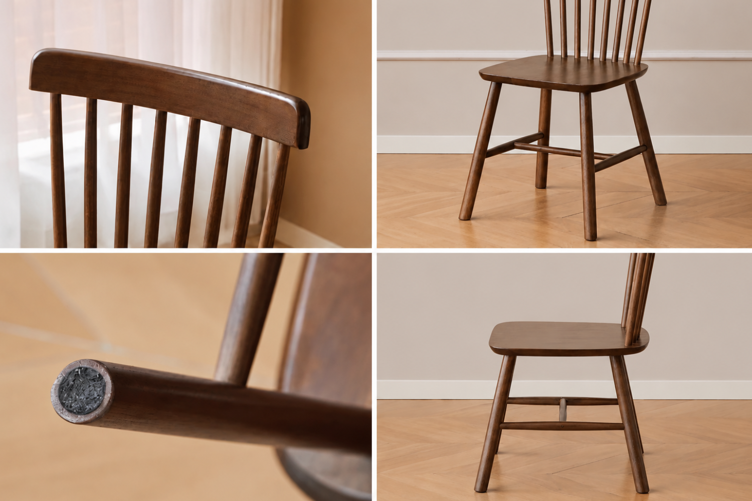 WINDSOR Solid Wood Dining Chair (Walnut)