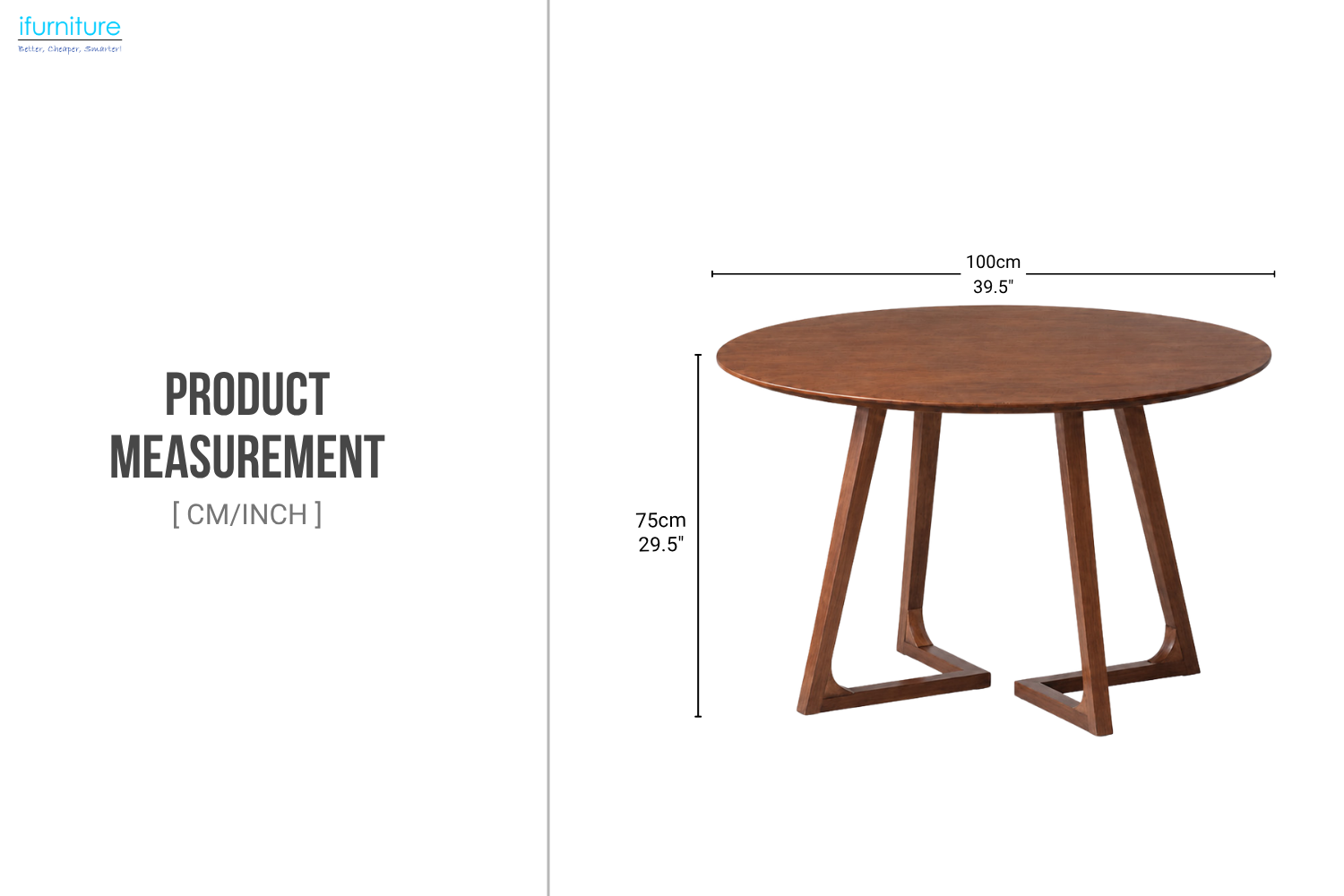 RIKA D100 Round Solid Wood Dining Table