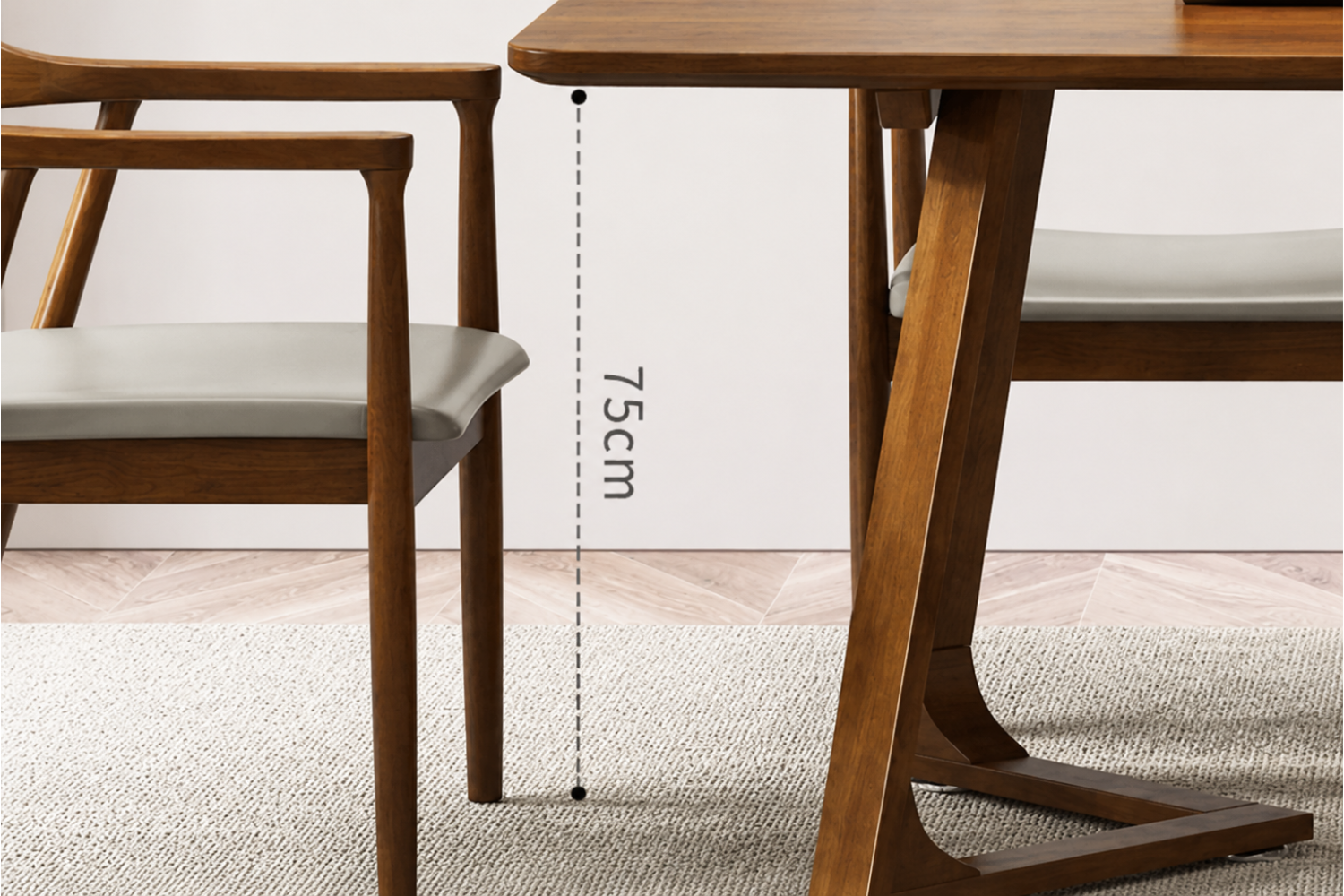 RIKA 5PC 160 Rectangle Solid Wood Dining Set